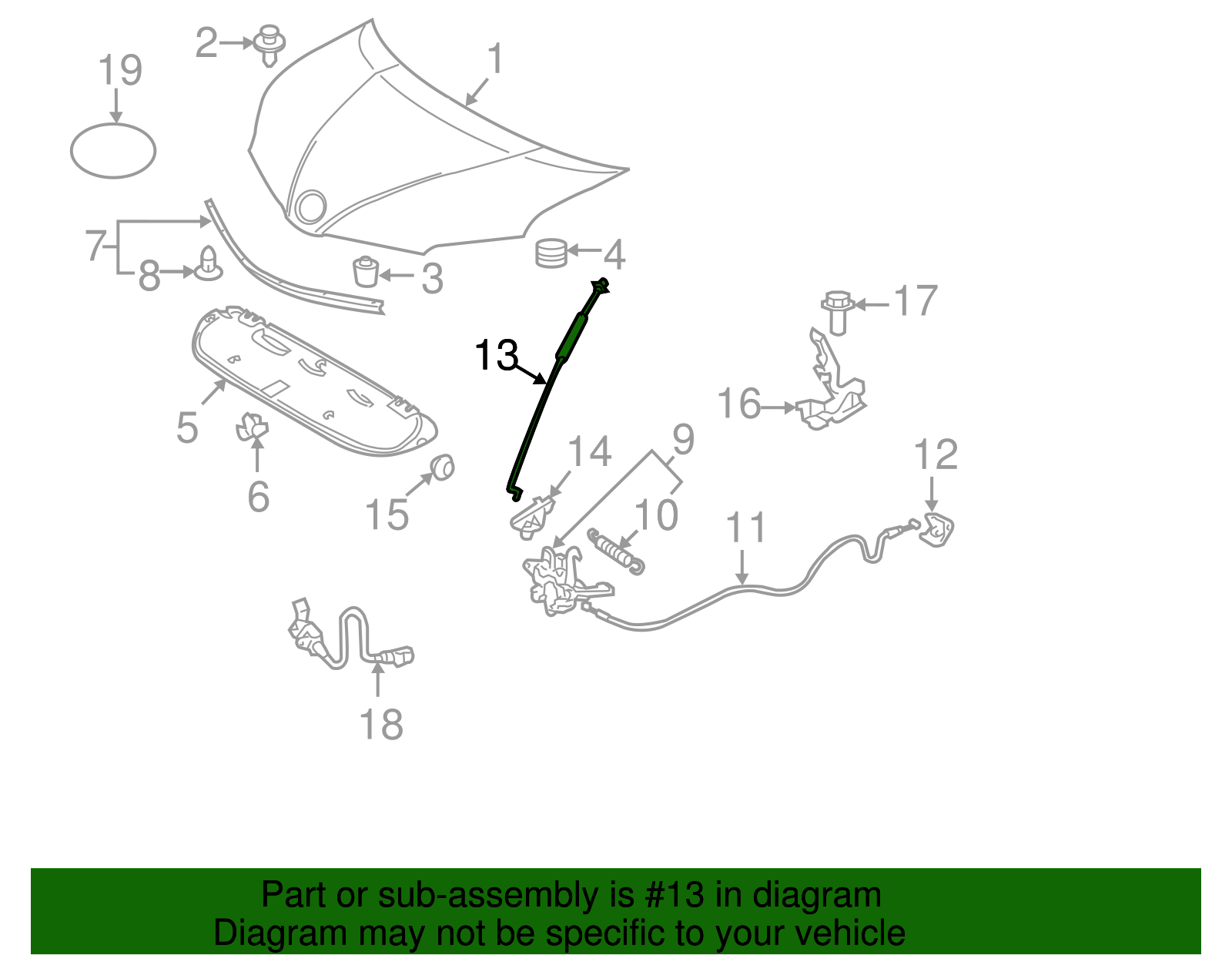 2011-2019 Toyota Sienna 2011-2019 Toyota Sienna - Hood / Trunk Prop Rod ...