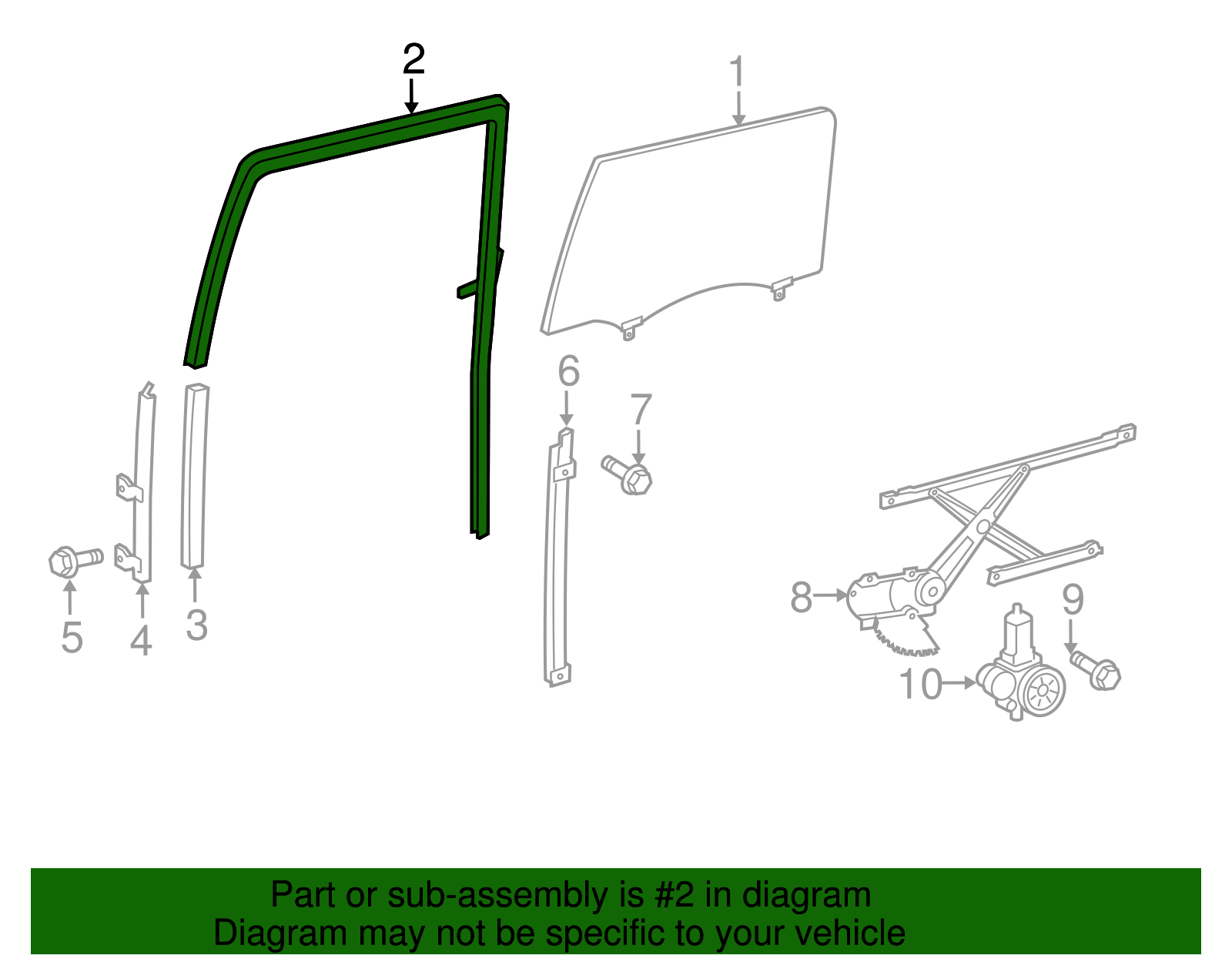 Genuine Toyota Glass Run part# 68142-0C040 for 2007-2021 Toyota Tundra ...
