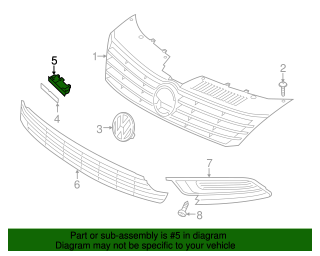 Volkswagen Emblem Adapter 3C8-853-347-A-RYP | Auto Parts