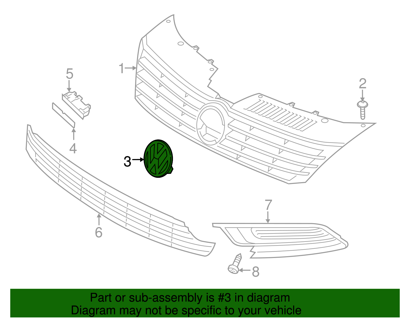 2013-2017 Volkswagen CC Emblem 3C8-853-601-A-FXC | Retail Performance ...