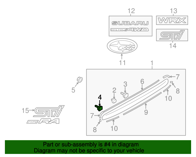2012-2020 Subaru OEM NEW 12-2020 Subaru WRX STI Impreza Legacy XV Lift ...