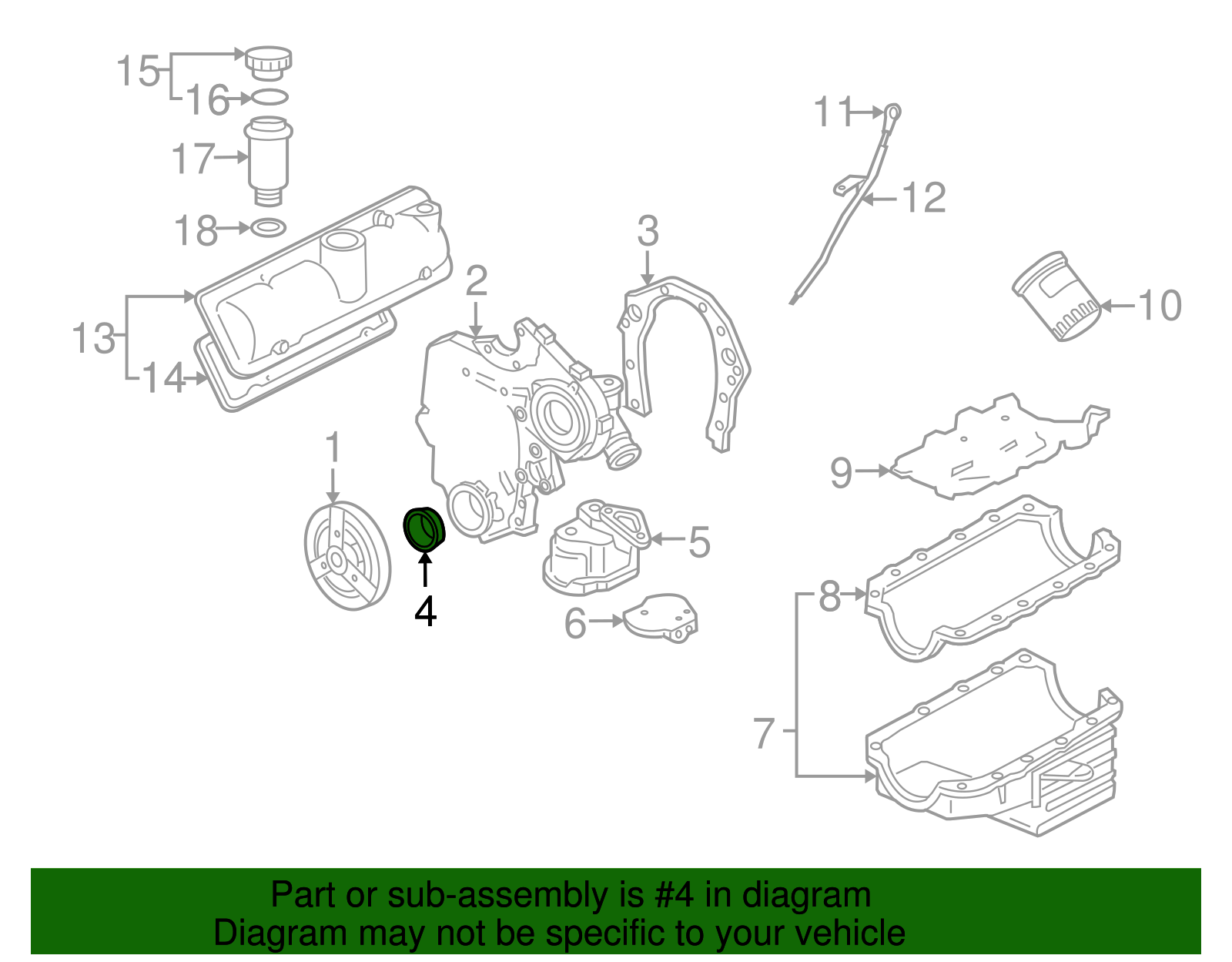 1984-2014 GM Crankshaft Front Oil Seal 14090906 GM | GMPartsDirect.com