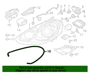 958-631-119-00 - Headlight Gasket 2015-2018 Porsche Cayenne ...