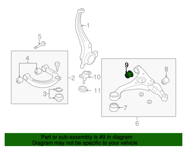 Genuine Lower Control Arm Rear Bushing for 2006-2010 Hyundai Sonata ...