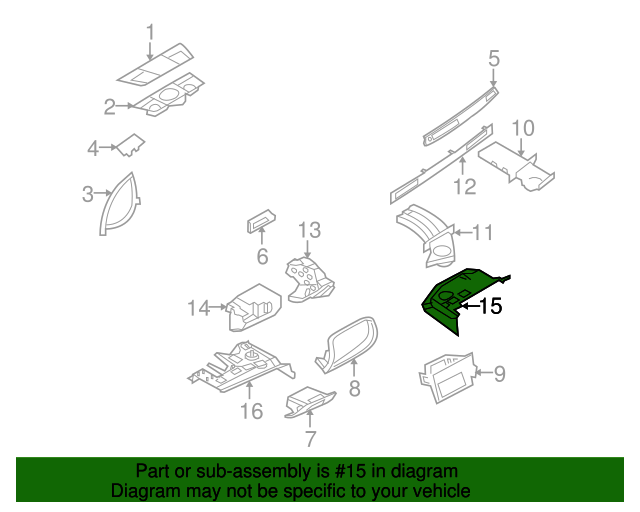 51-45-7-155-193 - Trim panel lower right 2006-2012 BMW ...