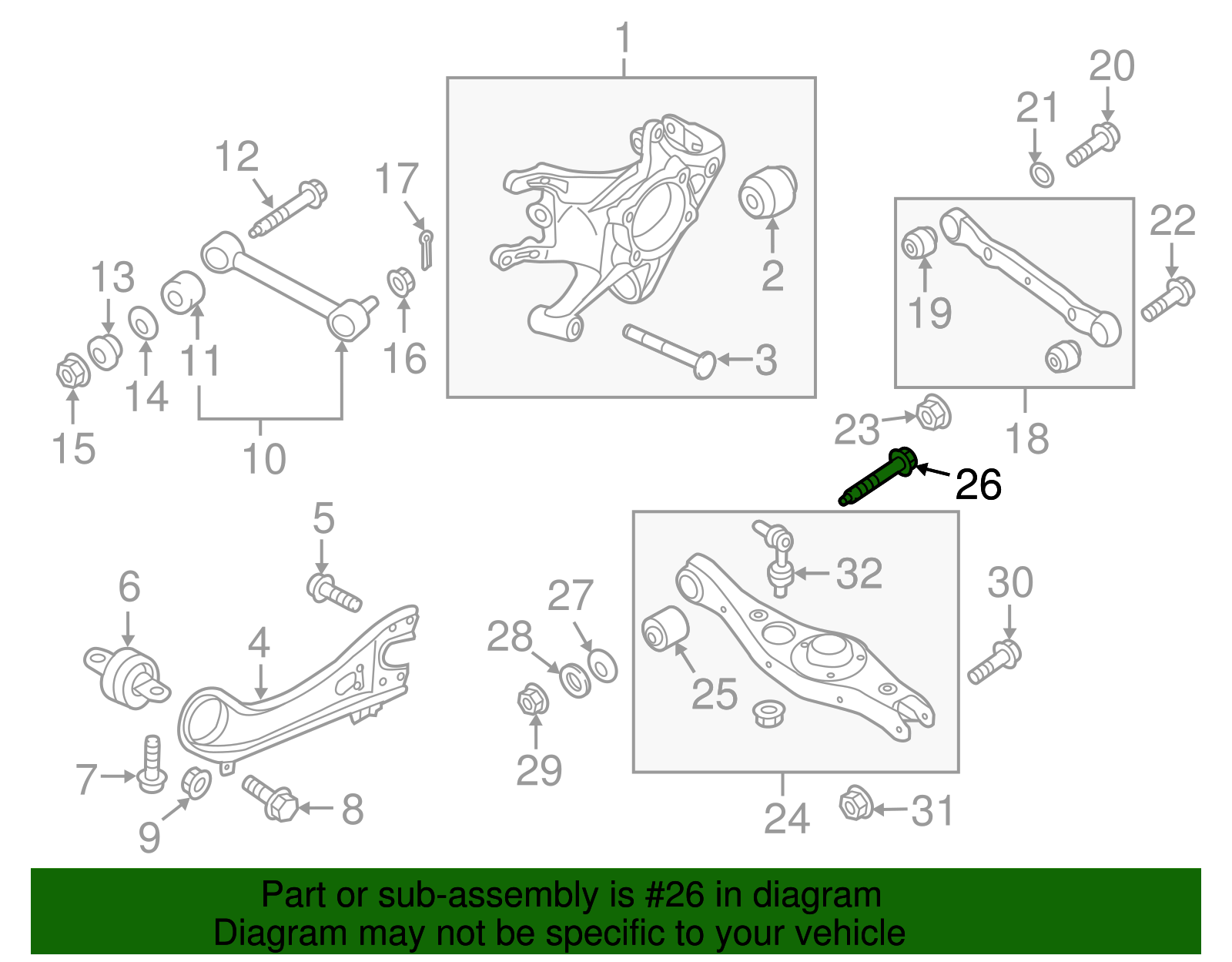 55260-3R000 - 2006-2024 Hyundai - Lower Control Arm Adjust Bolt ...