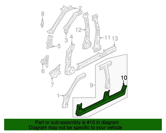 2001-2006 Mazda Tribute Rocker Panel ECY1-70-271 | RealMazdaParts.com