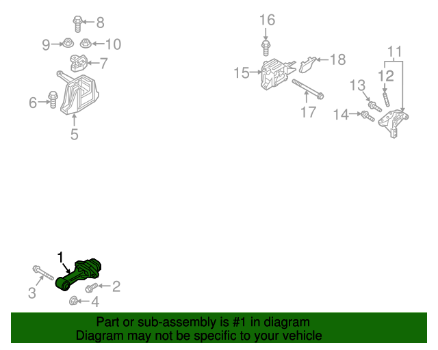 2017-2022 Hyundai Ioniq Engine Mount 21950-G2000 | QuirkParts