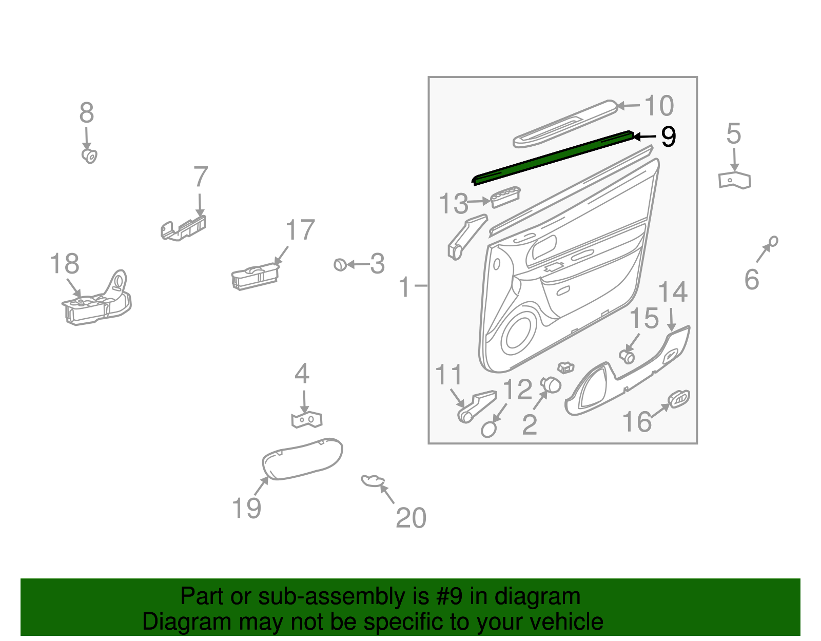82231-38000 - Belt Weather-Strip 2001-2006 Kia Optima | Kia.Parts Store