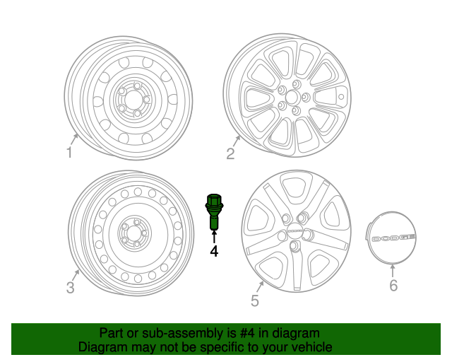 2013-2024 Mopar Wheel Bolt 6511051AA | Mopar Parts Canada