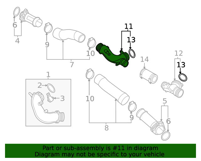 2020-2023 Audi Air Flow Tube 0P2-145-674-C | Audi USA Parts