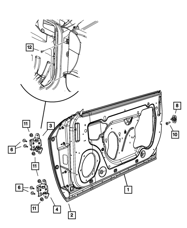 2015-2023 Dodge Challenger Front Door, Right 68660712AA | Mopar eStore