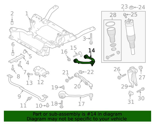 Genuine OEM Upper Control Arm Part# LR125711 Fits 2018-2021 Land Rover ...