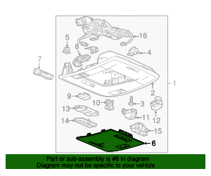 2014-2018 GM Light Ash Gray Roof Console Opening Trim Plate 23104423 GM ...