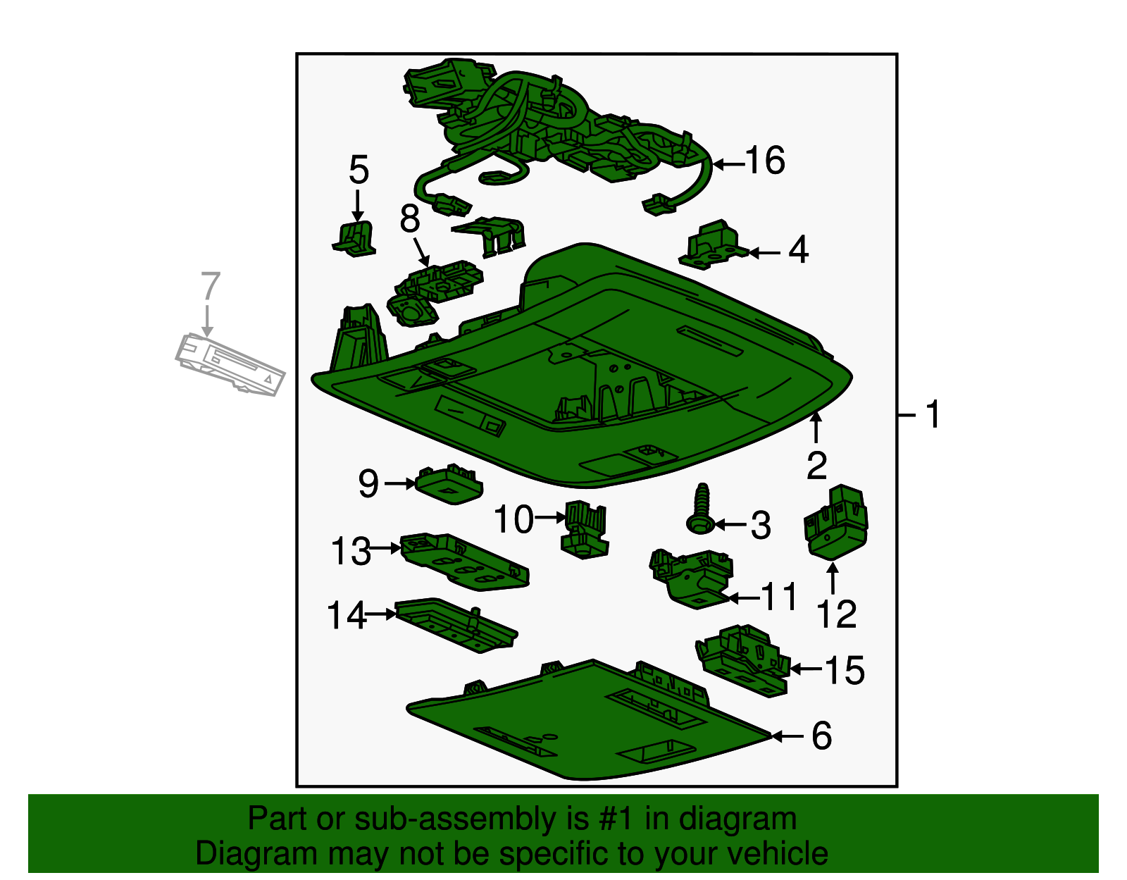 2014-2019 GM Light Ash Gray Roof Console 84456884 GM | GMPartsDirect.com