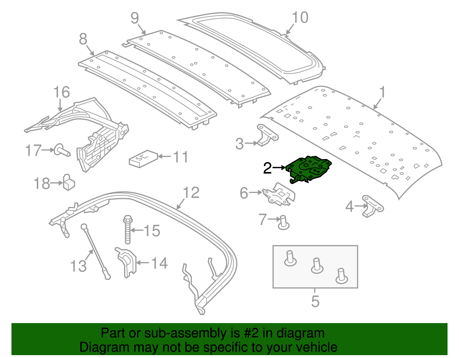 2012-2024 Porsche Convertible Top Latch 9P1-871-565-D | OEM Parts Online