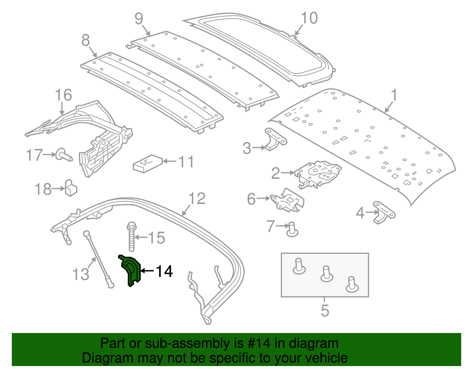 2012-2024 Porsche 911 Convertible Top Cable Bracket 9P1-871-543 ...