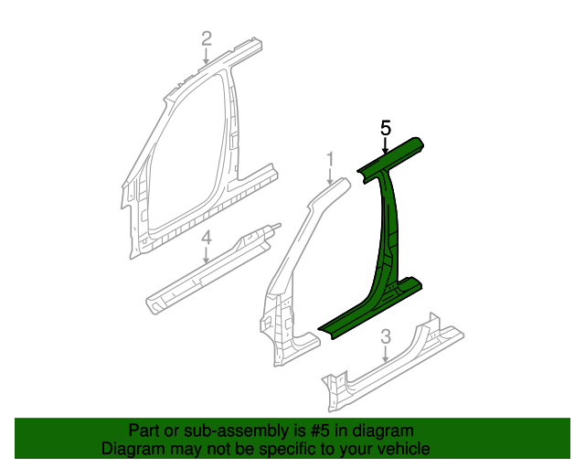 2005-2009 Hyundai Tucson Center Pillar 71402-2EB00 | QuirkParts