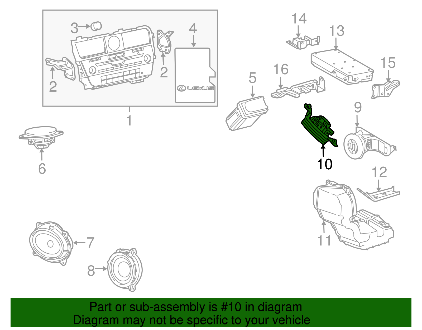 86150-0W400 - Speaker 2016-2022 Lexus | AutoNation Parts
