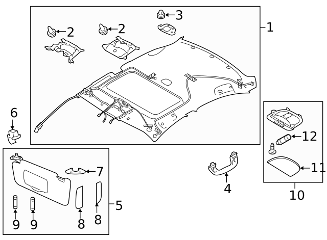 2020-2022 Subaru Legacy Trim Panel Assembly Roof 94415AN00DME | Subaru ...