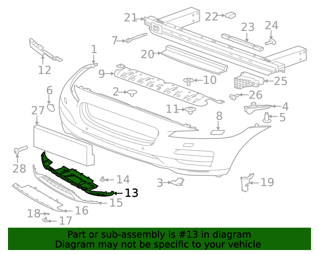 2021-2023 Jaguar F-Pace Front Molding T4A38005LML | OEM Parts Online