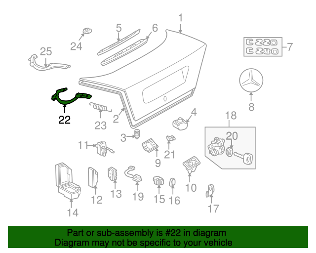 202-750-03-28 - Hinge 1994-2000 Mercedes-Benz | Mercedes-Benz USA Parts