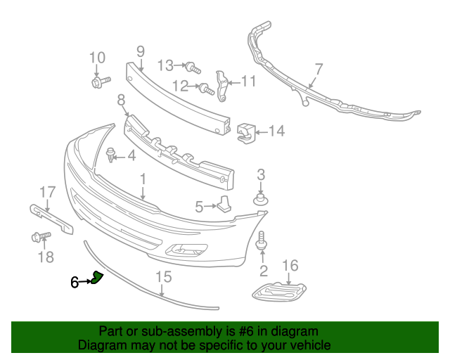 2002-2004 Toyota Avalon Bumper Cover Reinforcement 52133-07010 | Toyota ...