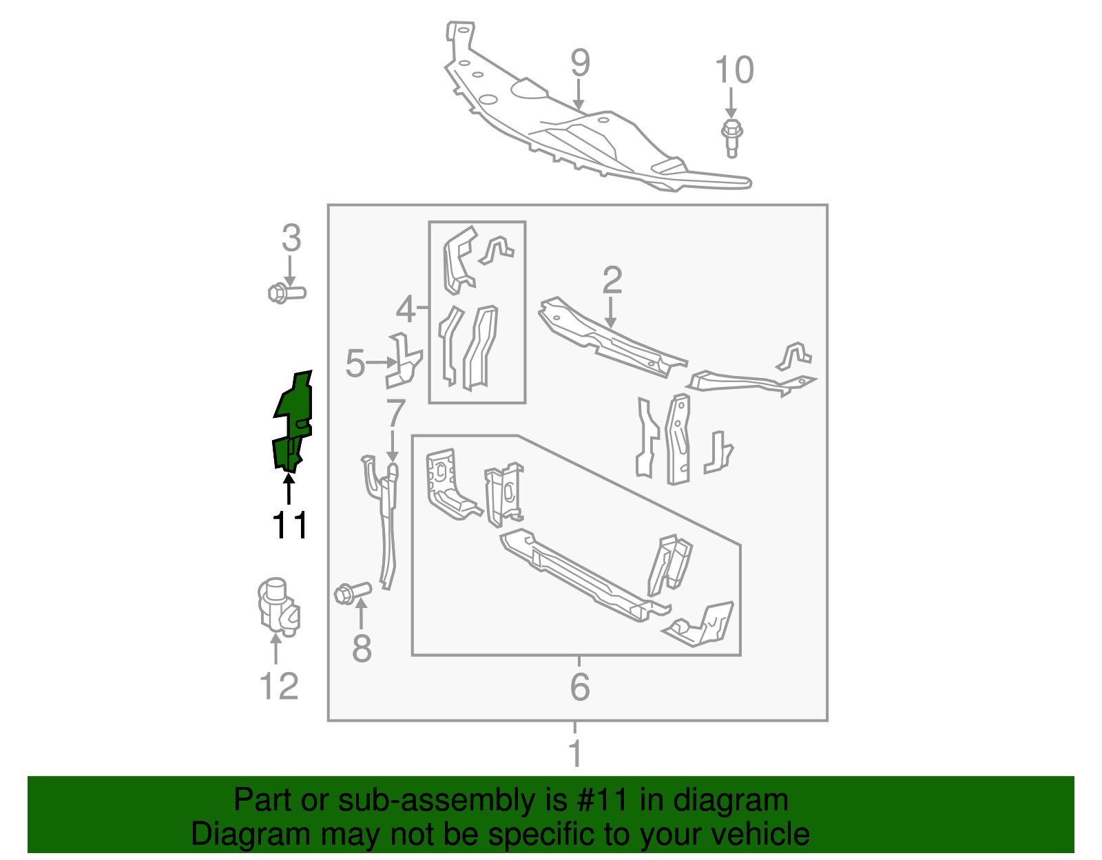 2007-2011 Toyota Camry Side Seal 53293-06040 | Toyota Parts Center