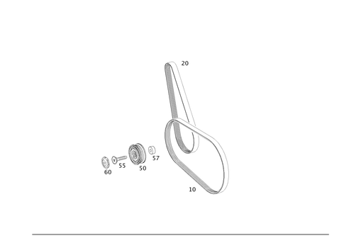 V-Belt, Belt Tightener, Sheave Pulley for 2003 Mercedes-Benz S 55 AMG ...