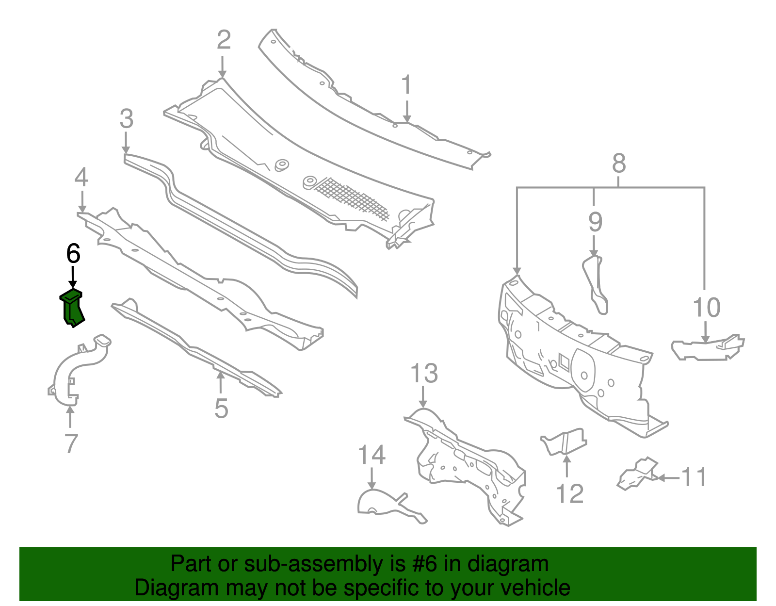 2017-2019 Infiniti QX30 Extension Panel Drain Hose 69883-5DA0A ...