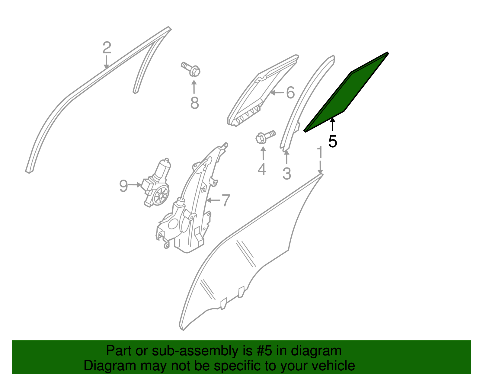 2007-2012 Nissan Altima Fixed Glass 82262-JA00A | Nissan Parts OEM