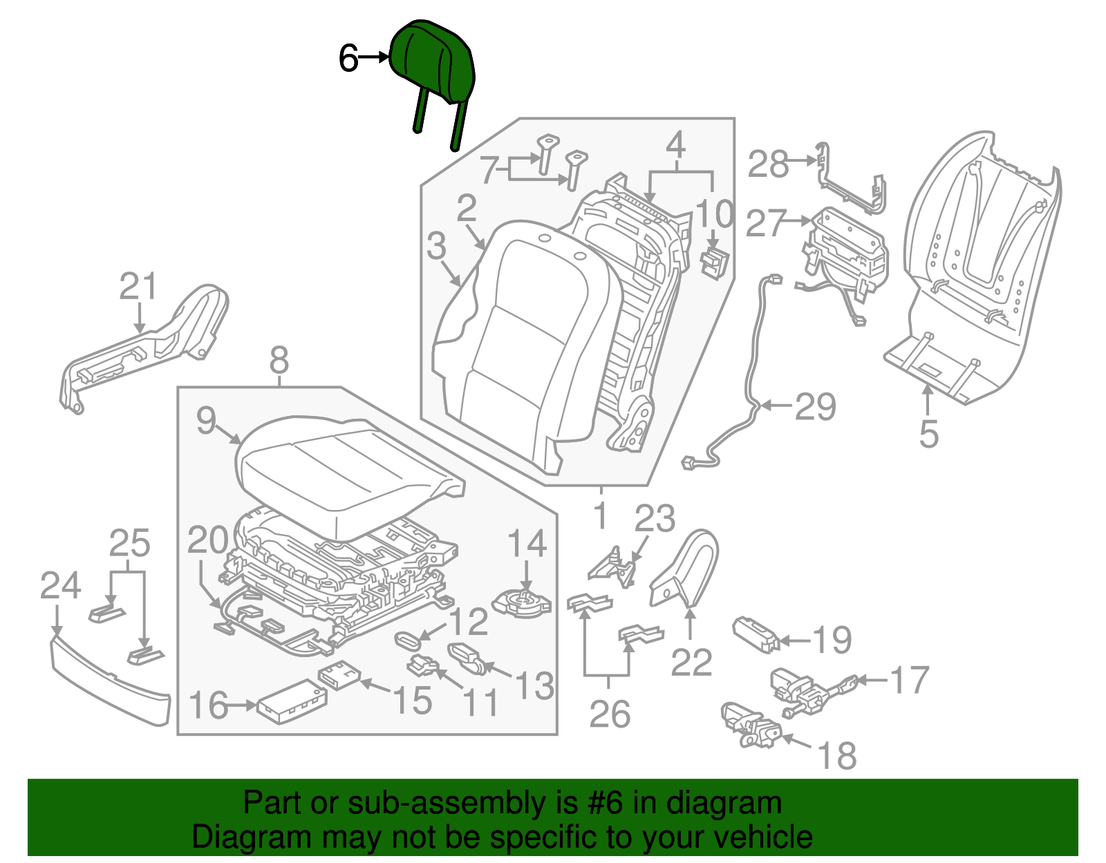 88700-3N600-NVT - High-Quality Headrest for 2014-2016 Hyundai Equus ...