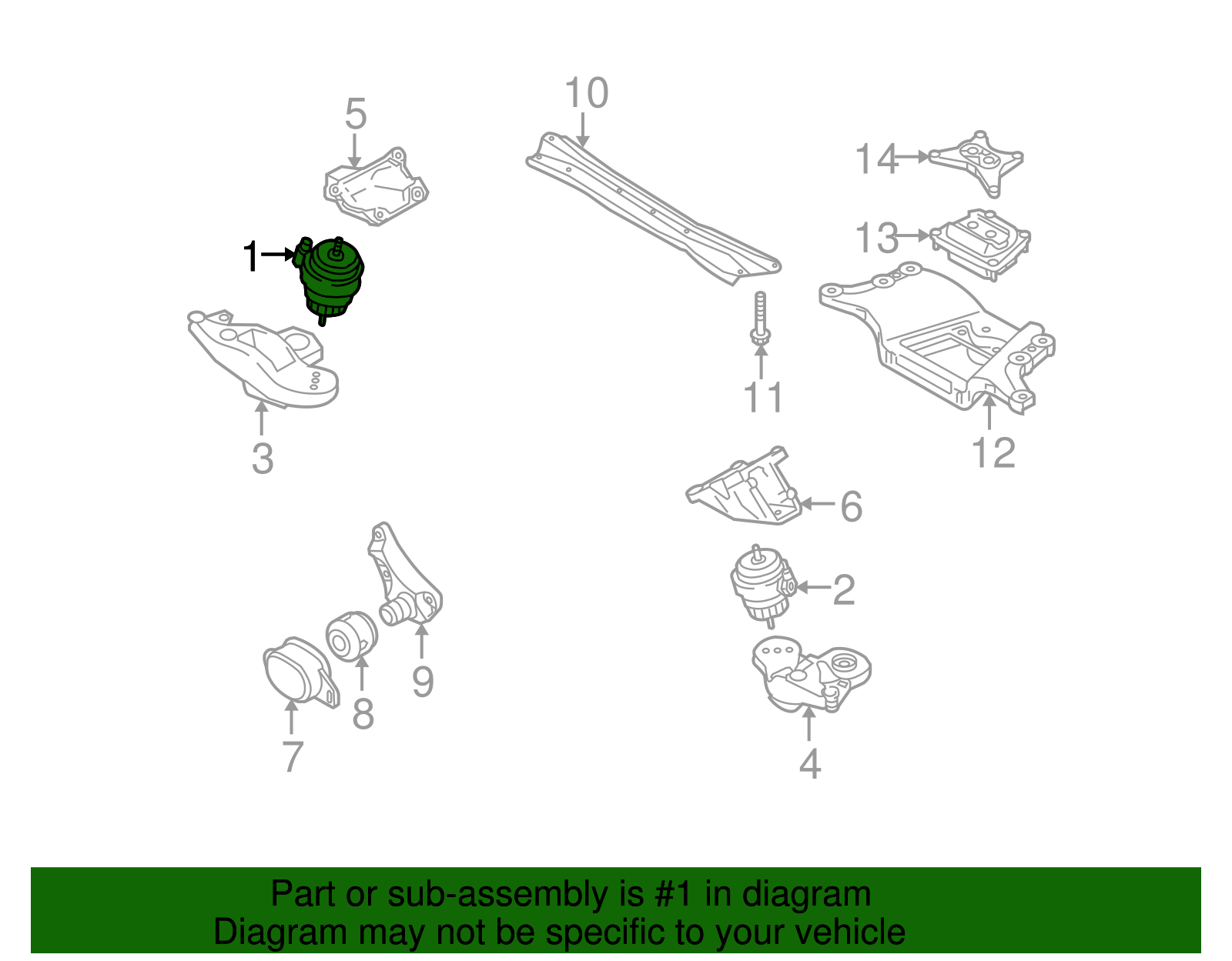 4F0-199-382-BL - Motor Mount 2005-2011 Audi | Audi OEM Parts