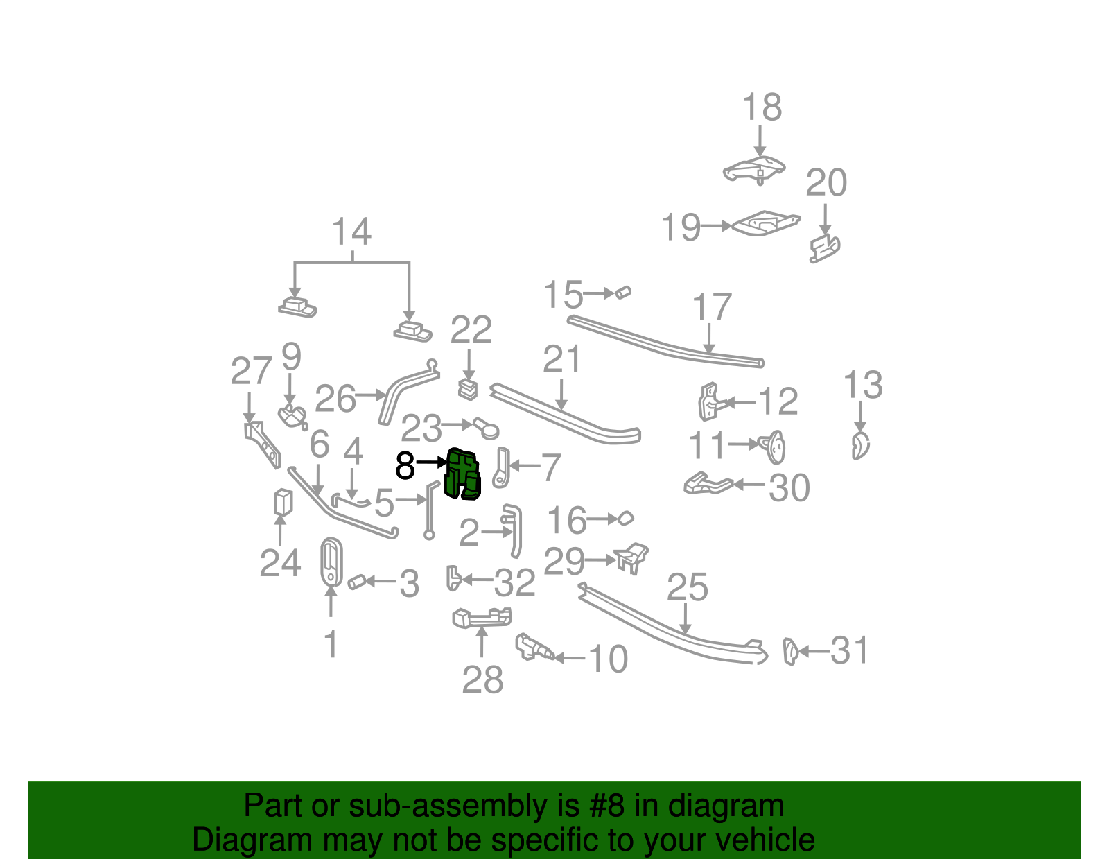 1996-2025 GM Rear Side Door Front Latch 22745039 GM | GMPartsDirect.com