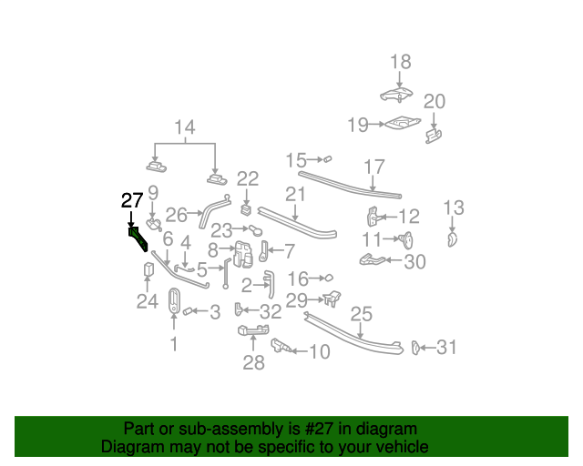 1996-2024 GM Roller Bracket - Passenger Side (RH) 20814567 | TascaParts.com