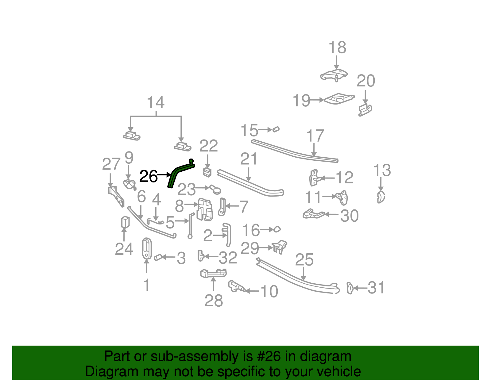 1996-2025 GM Rear Side Door Upper Roller Bracket 15837340 GM ...