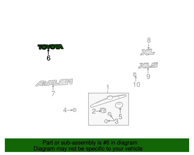 Toyota OEM Nameplate Part# 75447-AC020 | OEM Vehicle Parts