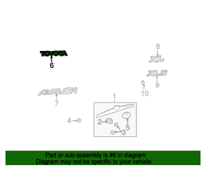Toyota OEM Nameplate Part# 75447-AC020 | OEM Vehicle Parts