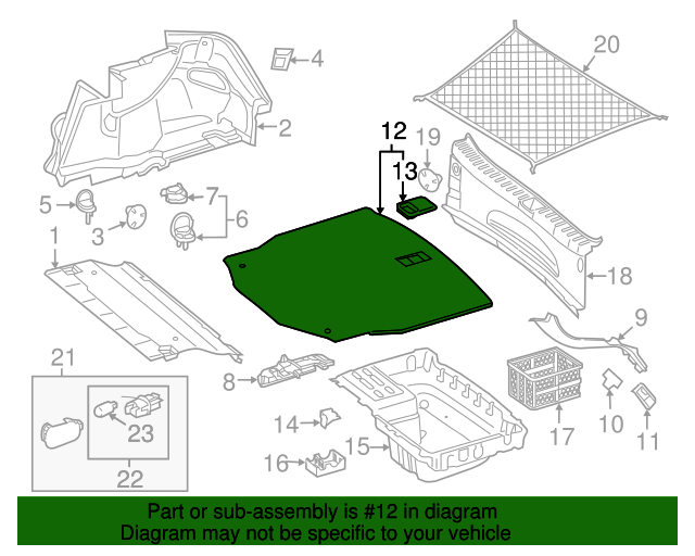 205-680-06-42-9F08 - Spare Tire Compartment Cover 2017-2023 Mercedes ...