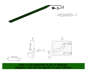 2019-2024 Chevrolet Black Passenger Side Pickup Box Side Upper Molding ...