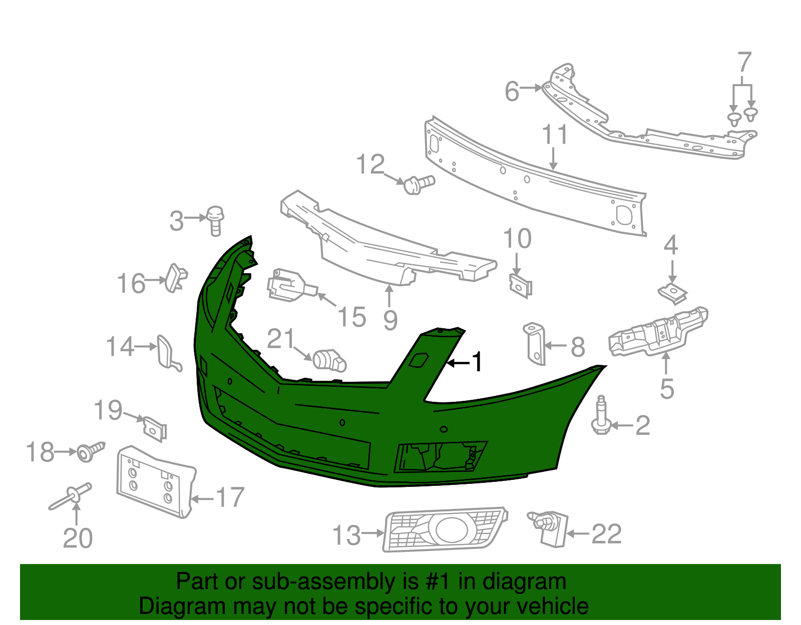 2013-2016 Cadillac SRX Front Upper Bumper Cover 22762889 GM ...