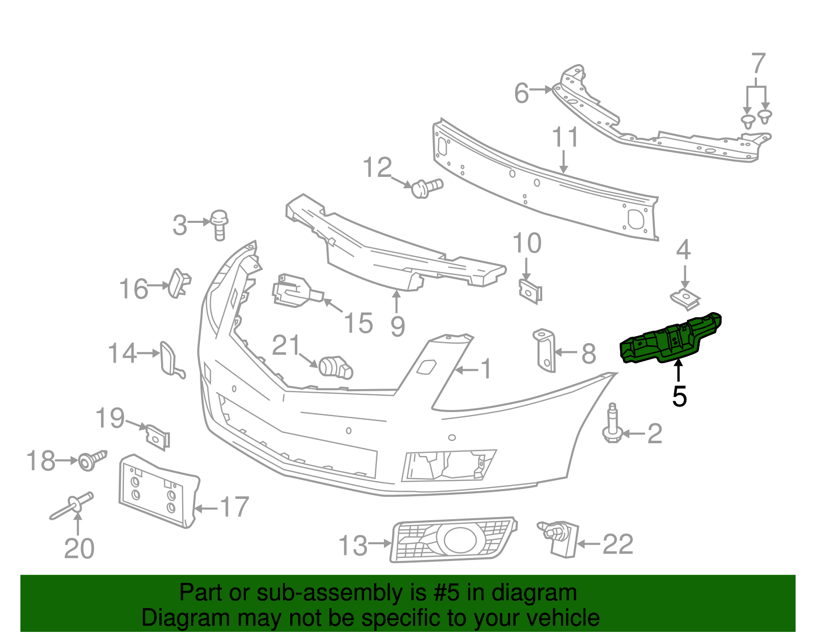2010-2016 Cadillac SRX Front Driver Side Bumper Fascia Side Bracket ...