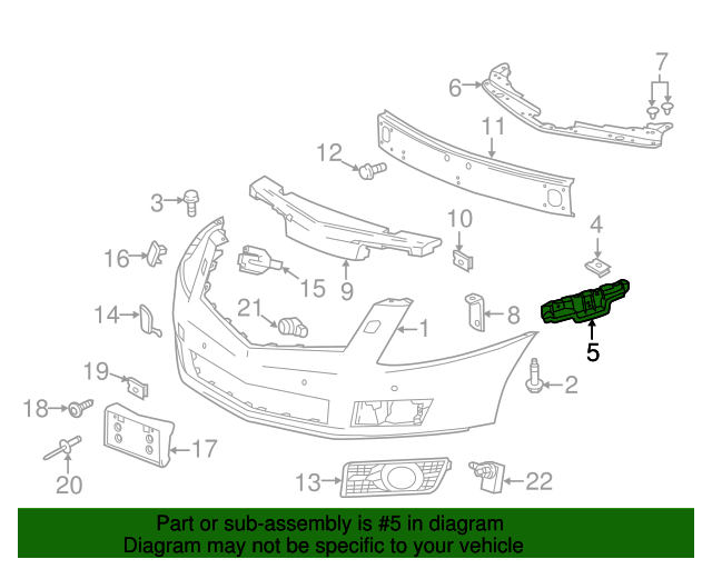 2010-2016 Cadillac SRX Passenger Side Front Bumper Fascia Side Bracket ...