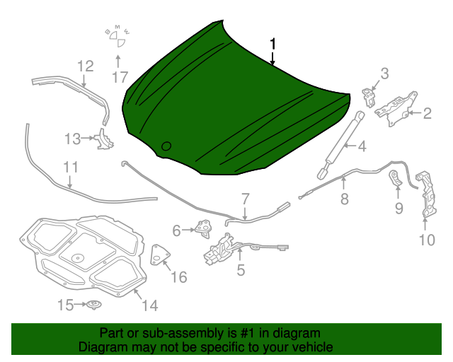 41617427501 - 2016-2019 BMW Hood (41-61-7-427-501) | BMW of South ...