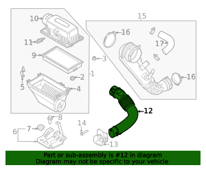 Tube - Air Cleaner Intake M1MZ-9A624-B | OEM Parts Online
