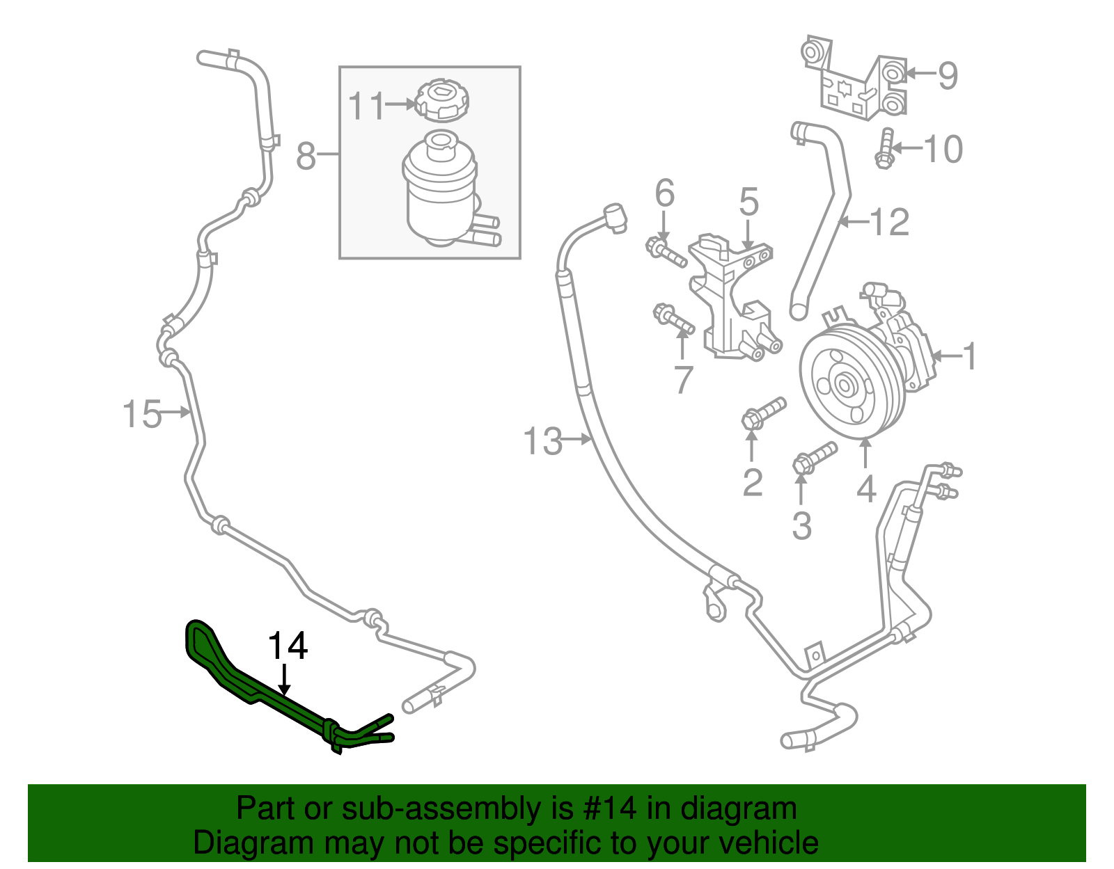 57550-2M200 - Power Steering Cooler Tube - 2013 2014 Hyundai Genesis ...
