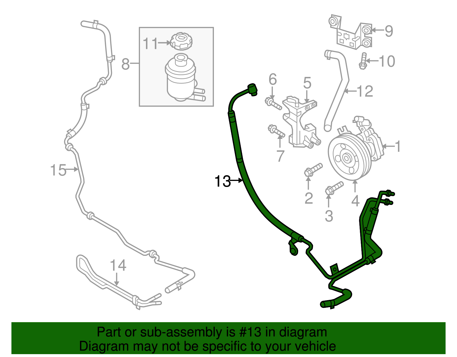 2010-2012 Hyundai Genesis Coupe Power Steering Pressure Hose 57510 ...