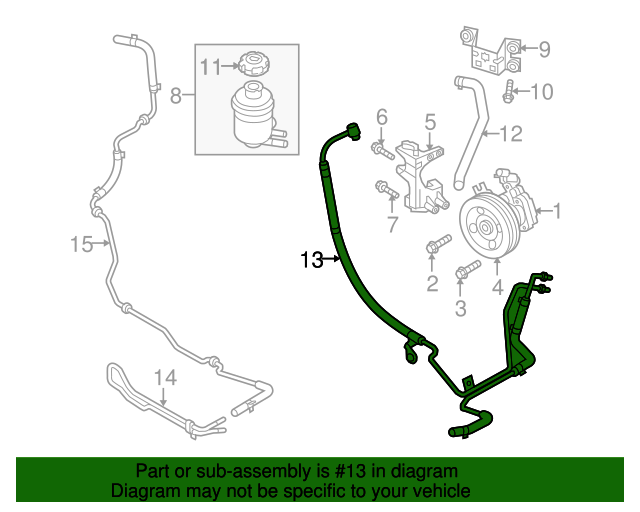 2010-2012 Hyundai Genesis Coupe Power Steering Pressure Hose 57510 ...