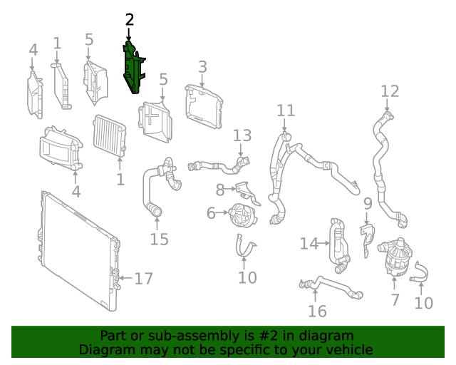 2015-2023 Mercedes-Benz Radiator Mount Bracket 205-500-40-00 ...