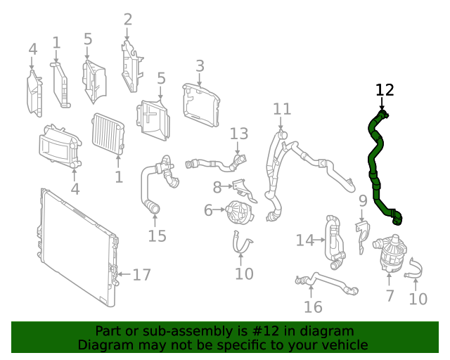 2015-2020 Mercedes-Benz Coolant Hose 205-501-98-82 | Mercedes-Benz Parts